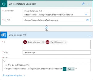 How to embed an image into an email with Power Automate