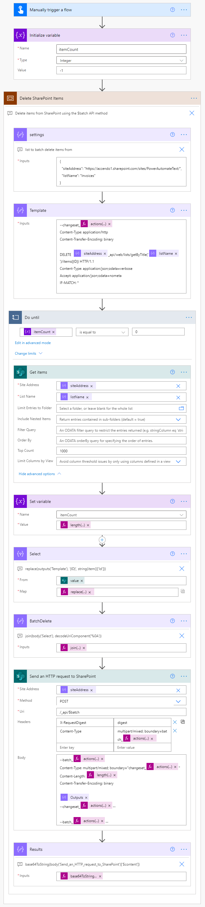 Power Automate Flow To Batch Delete SharePoint List Items